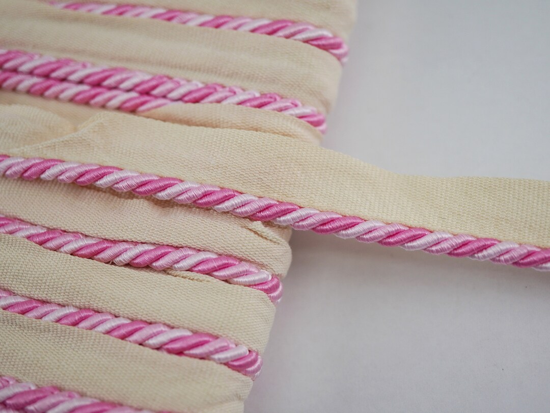 5 Yards Lip Cord Piping, Pink Lip Cord, Edge Piping, Decorative Edging ...