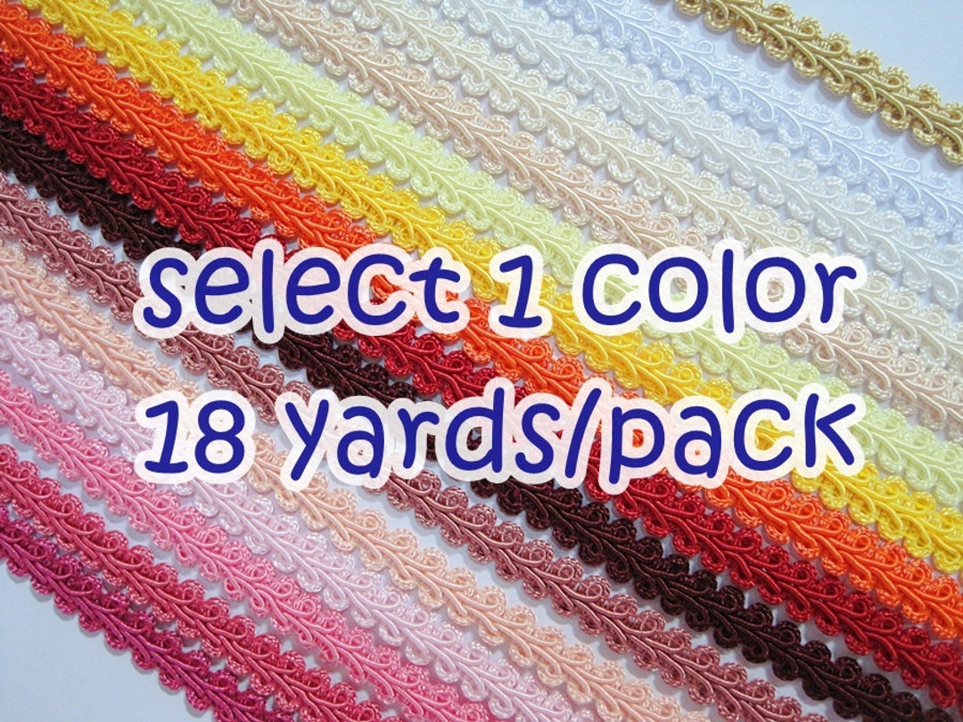 1 Pack (18 Yards) Gimp Braided Trim 3/8"-wide, Gimp Braid, Braided Cord ...