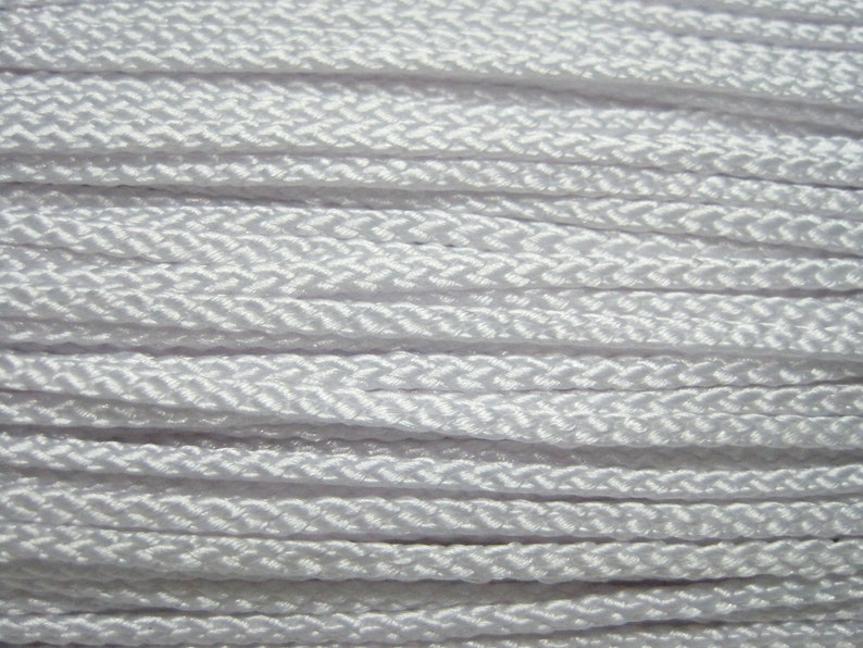 5 Yards 3 Mm White Braided Cord Braided Cord Soutache Cord | Etsy