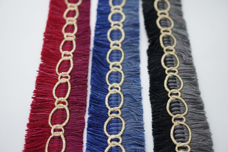 5 Yards Navy Blue Double Sided Fringe Tassel Fringe 2 Sides - Etsy