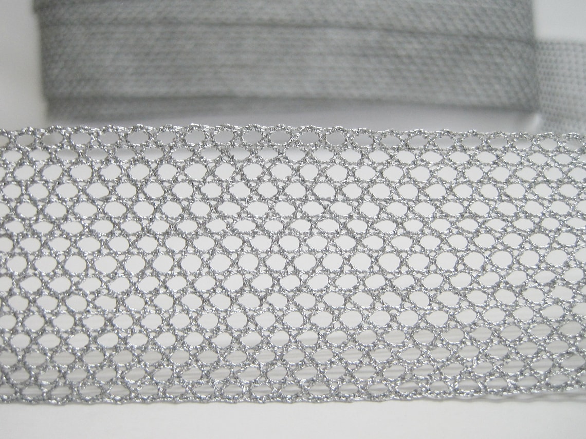 5 Yards 1-3/8" Silver Metallic Net Ribbon - Etsy