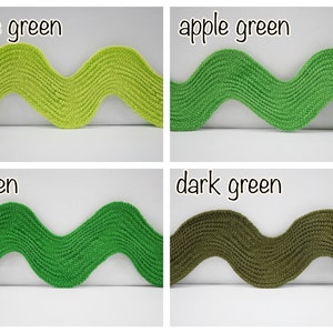 5 Yards Green Jumbo Rick Rack Trim, Mint Rick Rack, Jumbo Ric Rac, Rick ...