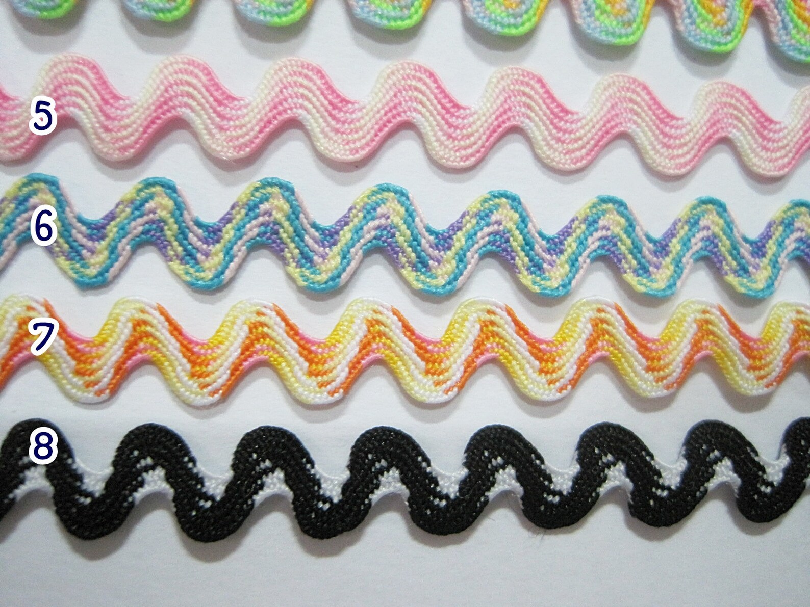 5 Yards Rick Rack Trim Multicolored Trim Colorful Trim Ric - Etsy