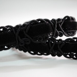 5 Yards 5/8" Black Braid With Velvet Ribbon Inserted, Black Braid Trim ...
