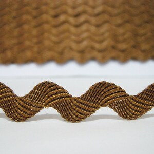 5 Yards Golden Brown Metallic Rick Rack Trim, Brown Trim, Ric Rac Trim ...