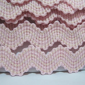 5 Yards Soft Pink Elastic Rick Rack Trim, Elastic Trim, Ric Rac Trim ...
