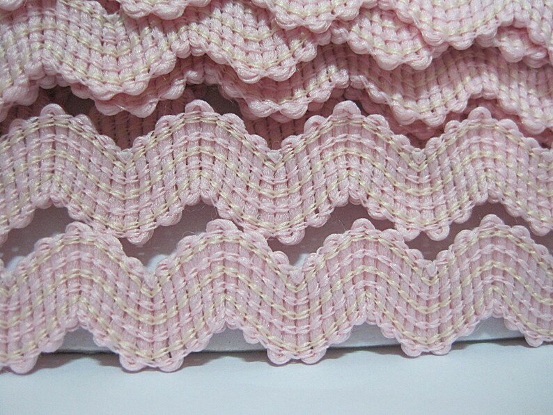 5 Yards Soft Pink Elastic Rick Rack Trim Elastic Trim Ric - Etsy