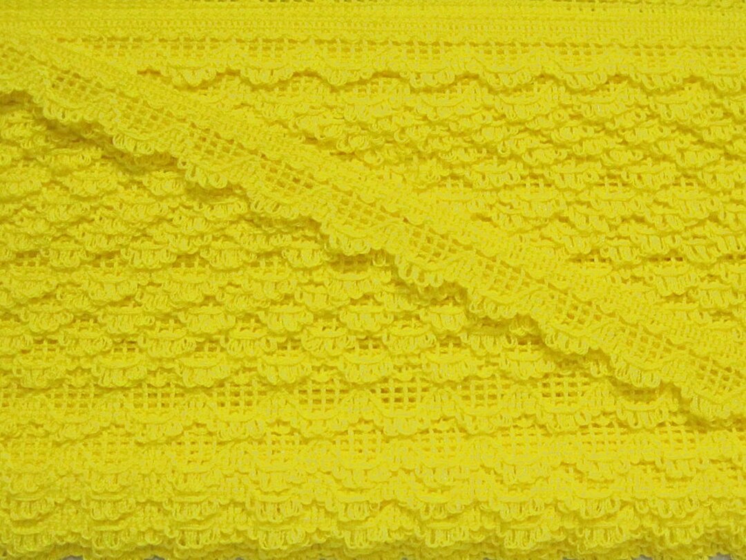5 Yards 5/8" Bright Yellow Lace Trim, Lace Trim, Lace Trim Ribbon ...