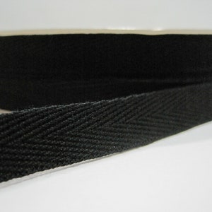 5 Yards 3/8" Black Herringbone Tape, Black Twill Tape, Black Cotton ...
