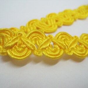 5 Yards Bright Yellow Braid, Braided Trim, Loop Trim, Braided Headband ...