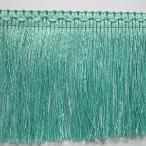 1 Yard 3" Aqua Green Chainette Fringe, Green Trim, Fringe Tassel Trim ...