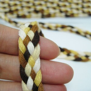 5 Yards Braided Trim, Multicolored Trim, Flat Braided Cord, Braided ...