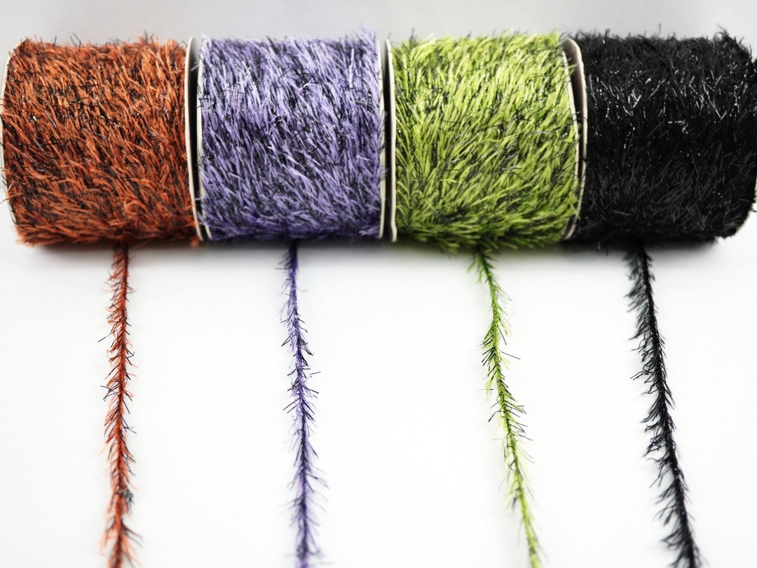 5 Yards Feather Fringe With Black Metallic, Feather Trim, Feather Yarn ...