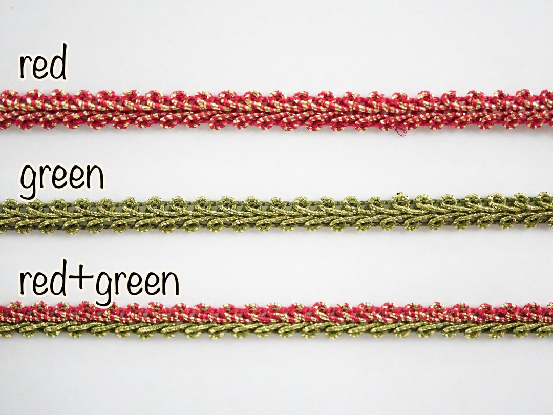5 Yards Christmas Metallic Gimp Braided Trim, Christmas Trim, Gimp ...