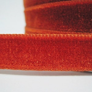 5 Yards 1/2" Tangerine Velvet Ribbon, Orange Velvet Ribbon, Ribbon ...