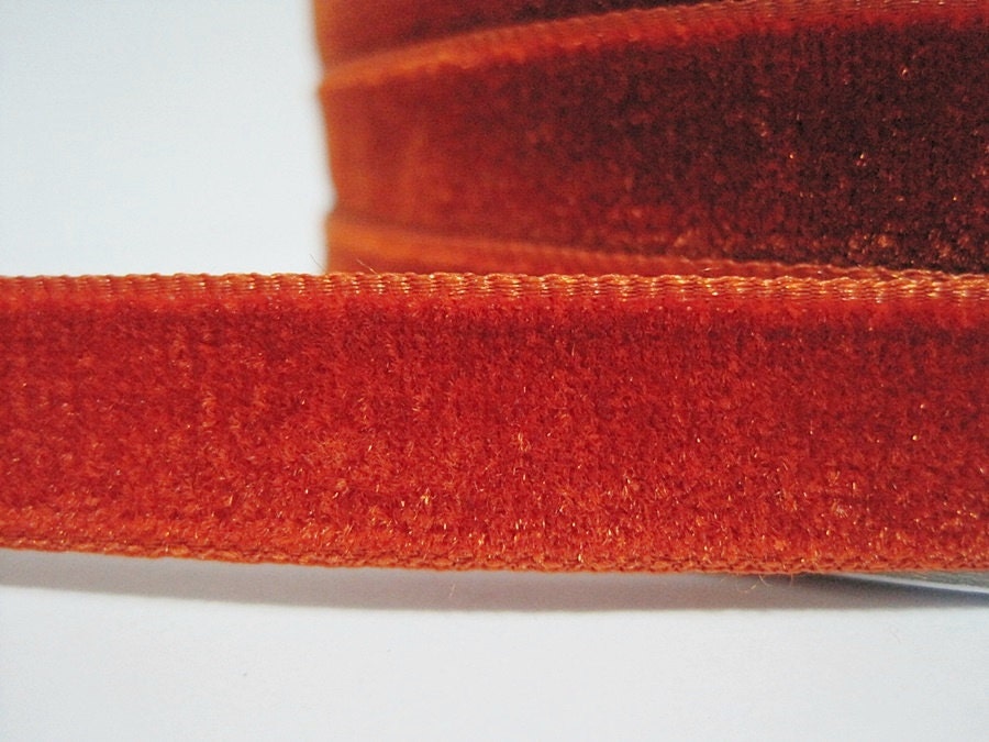 5 Yards 1/2 Tangerine Velvet Ribbon Orange Velvet - Etsy