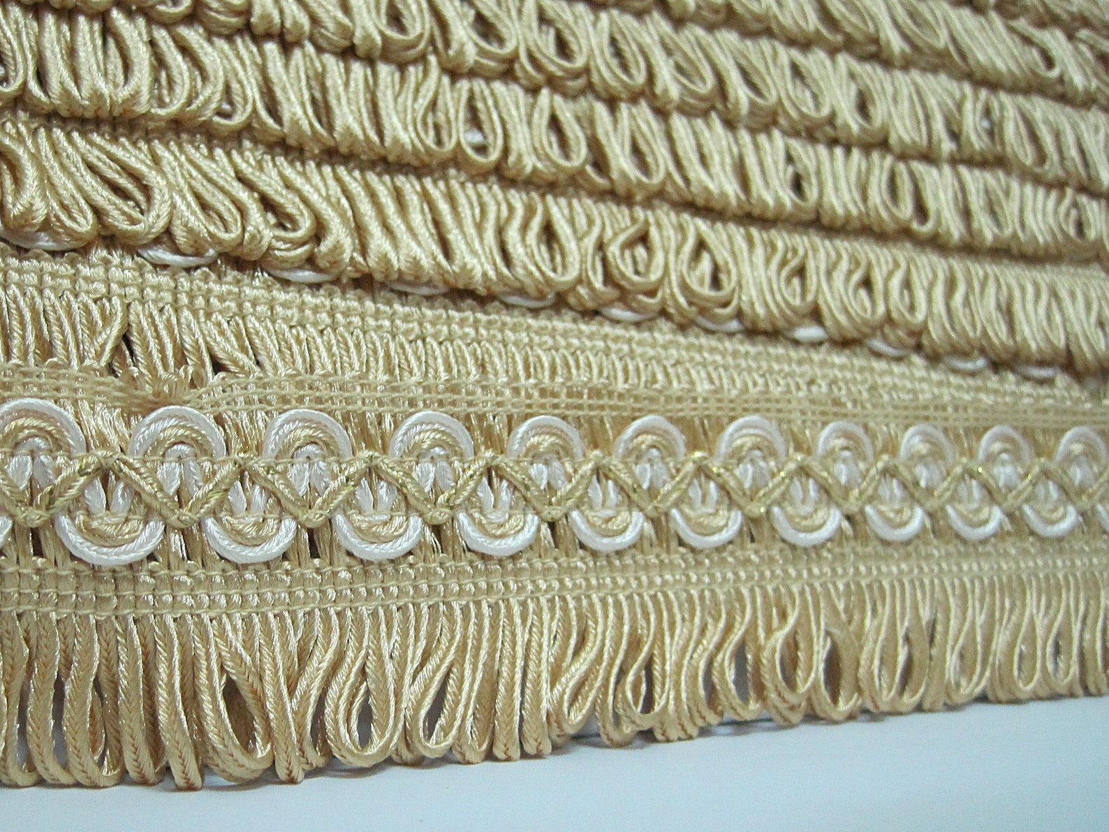 5 Yards Harvest Gold Loop Fringe Tassel Trim Bullion Fringe - Etsy