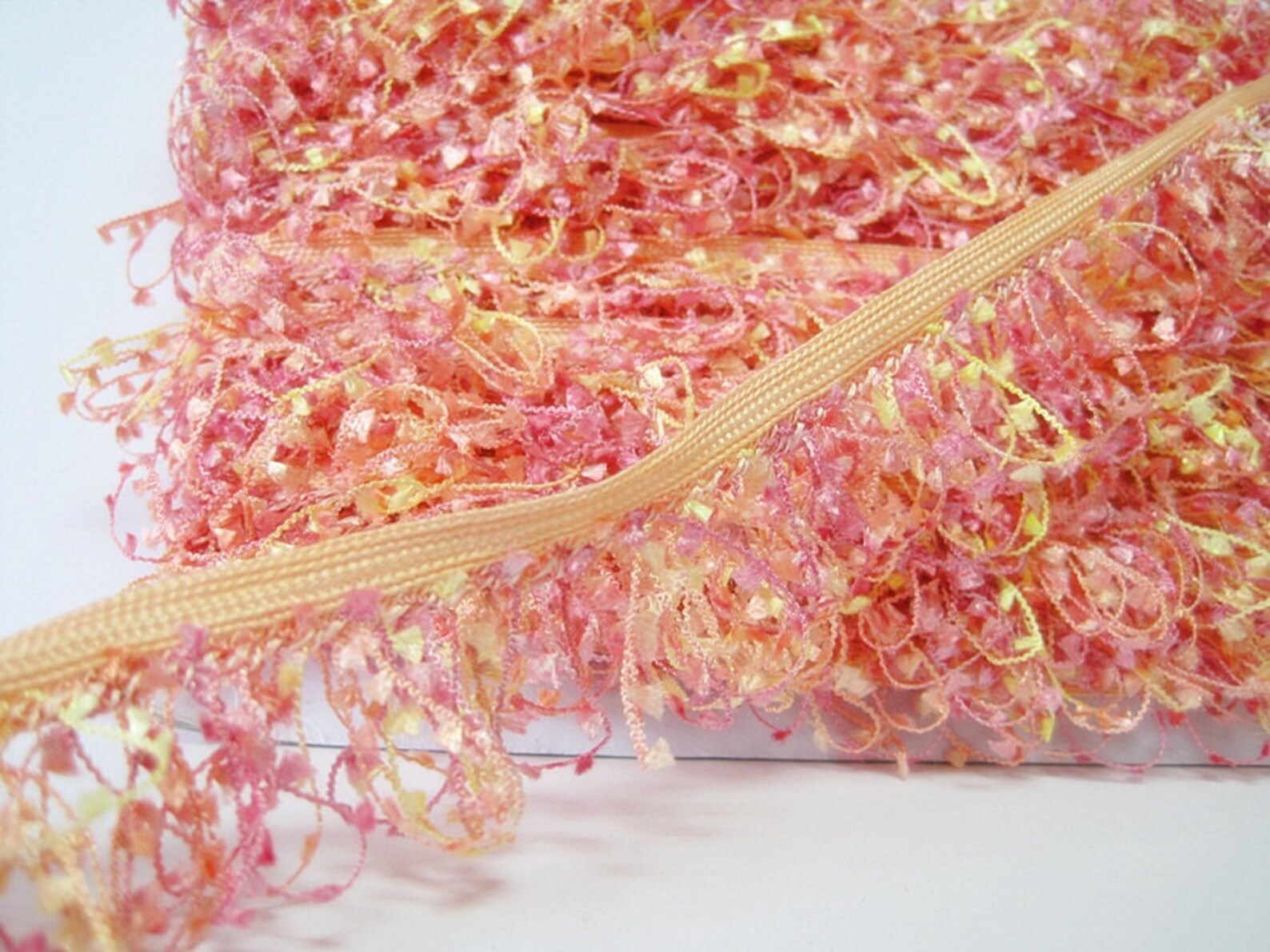 5 Yards Orange-pink Loop Trim Multicolored Tiny Tassel Trim | Etsy
