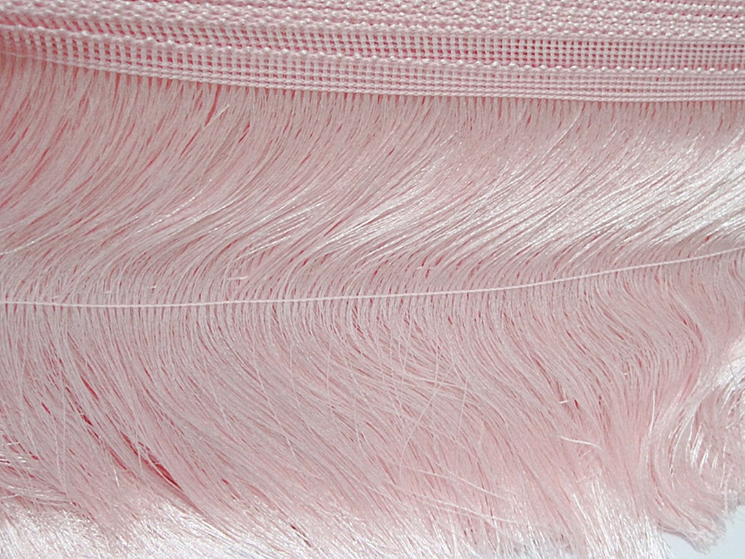 1 Yard 4" to 10" Soft Pink Chainette Fringe, Pink Trim, Fringe Tassel ...