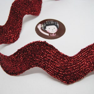 5 Yards Red Jumbo Metallic Rick Rack Trim, Metallic Rick Rack, Metallic ...