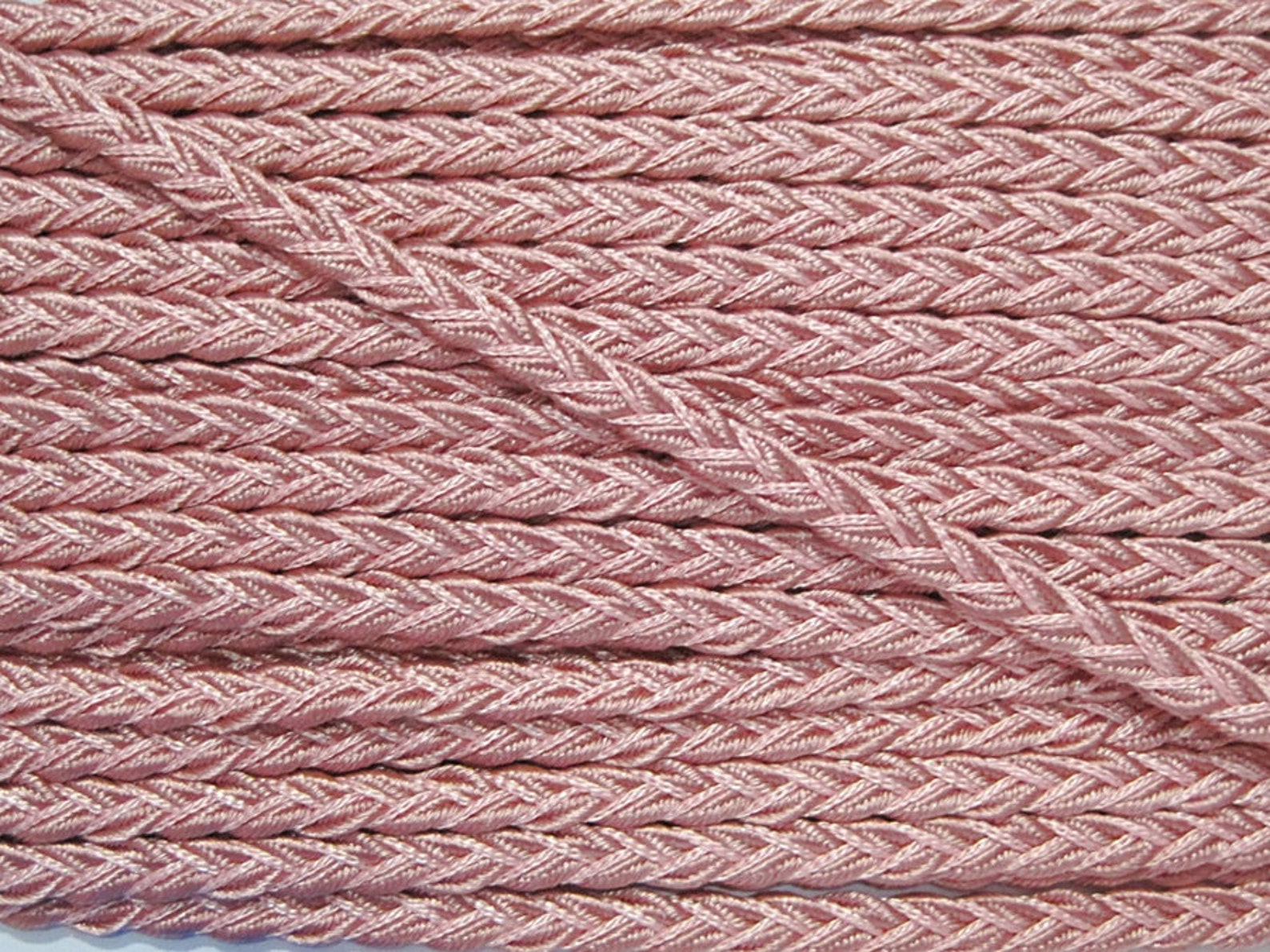 5 Yards 6 Mm Rose Pink Shiny Flat Braided Cord, Braided Cord, Flat ...