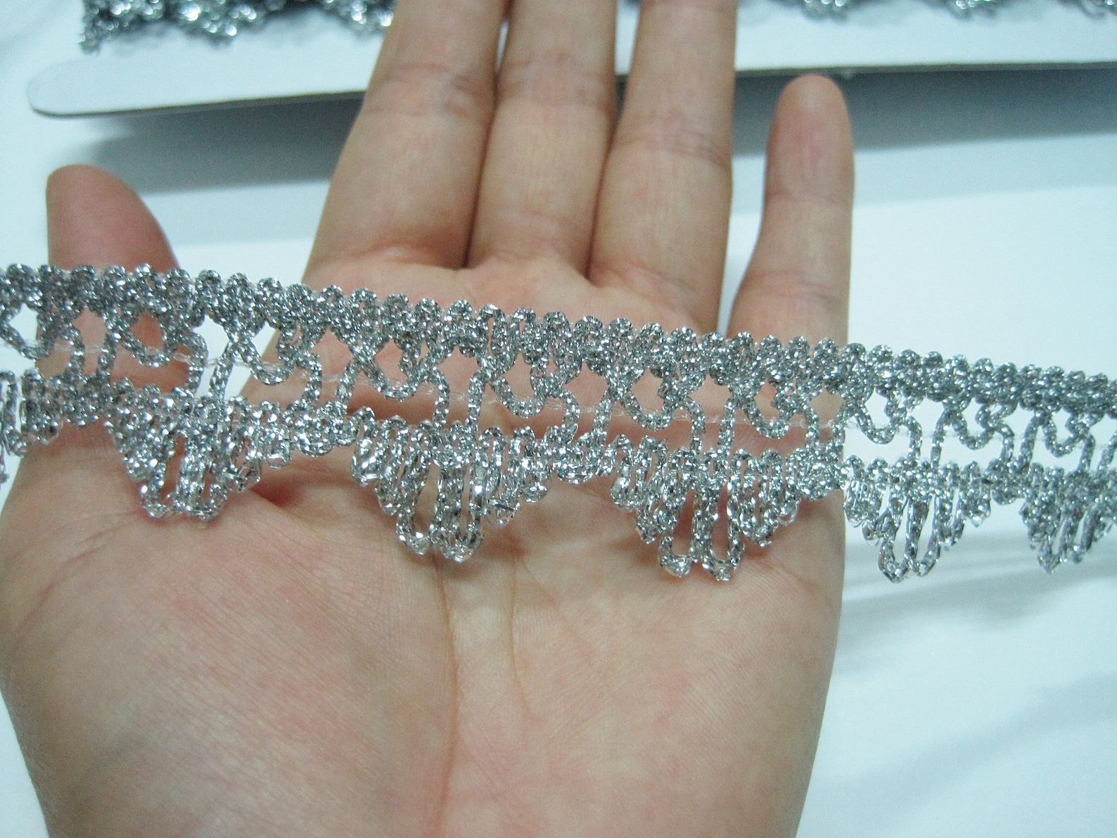 5 Yards 1 Silver Metallic Lace Silver lace Silver | Etsy