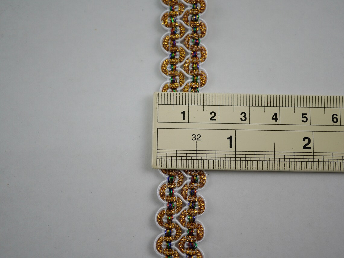 5 Yards 5/8" Silver/gold Metallic Braid, Gold Lace, Gold Braided Trim ...
