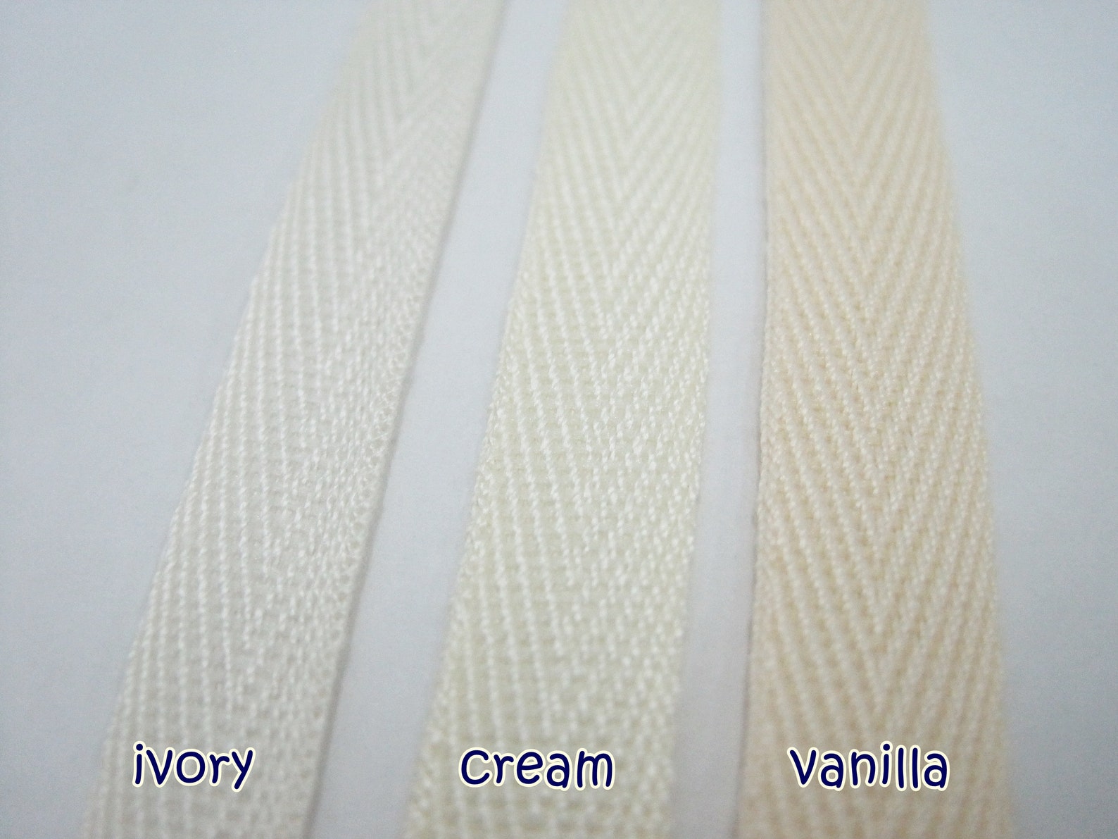 5 Yards 3/8" Cream Herringbone Tape, Cream Twill Tape, Cream Cotton ...