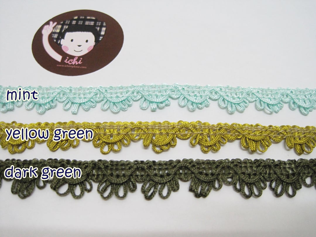 5 Yards 1/2" Green Scallop Lace Trim - Etsy