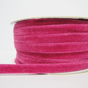 5 Yards 3/8" Hot Pink Velvet Ribbon, Pink Velvet Ribbon, Ribbon Lot ...