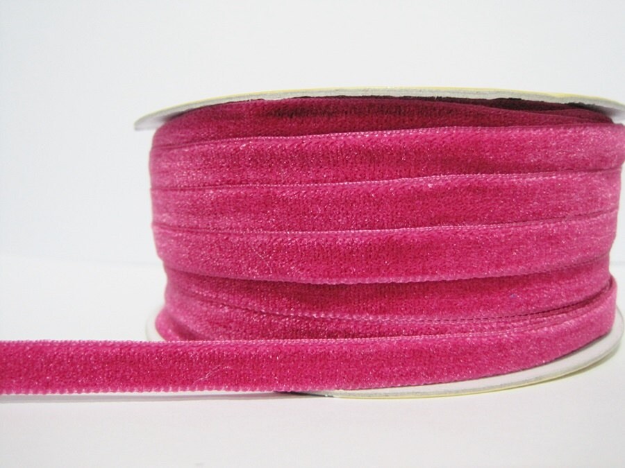 5 Yards 3/8 Hot Pink Velvet Ribbon Pink Velvet Ribbon | Etsy