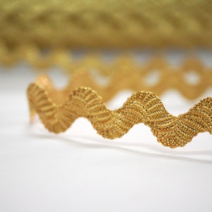 5 Yards Gold Rick Rack With Silver/gold Metallic, Gold Metallic Rick ...