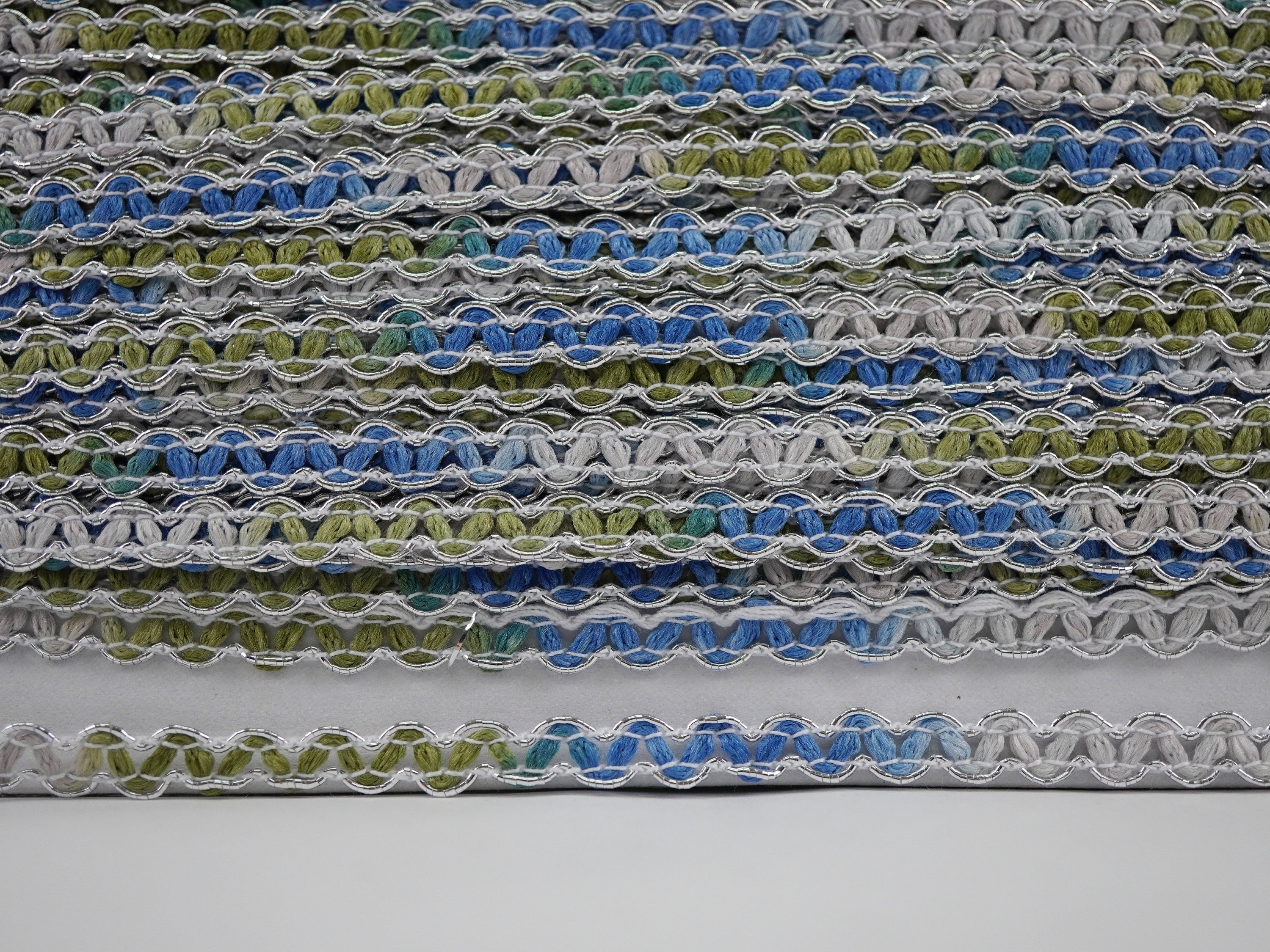 5 Yards Multicolored Rick Rack With Silver Metallic, Rainbow Rick Rack ...