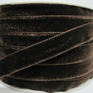 5 Yards 1/2" Dark Brown Velvet Ribbon, Brown Ribbon, Ribbon Lot ...