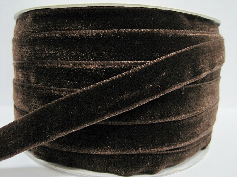 5 yards 1/2 Dark Brown Velvet Ribbon Brown Ribbon | Etsy