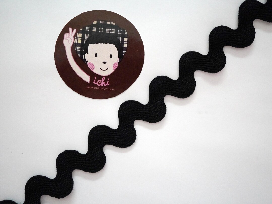 5 Yards 5/8" Black Matte Rick Rack Trim, Black Ric Rac Trim, Rick Rack ...