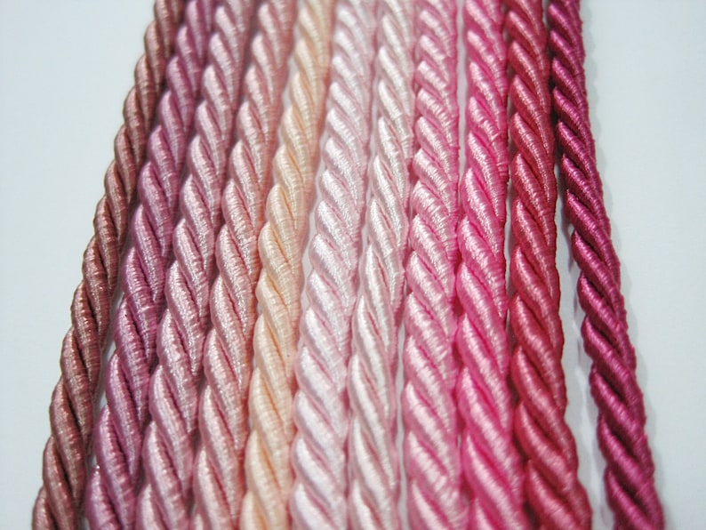 5 Yd 4 mm Twisted Cord Pink Twisted Cord Braided cord | Etsy