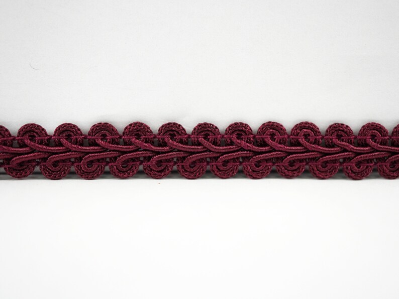 5 Yards 3/8" Burgundy (dark Red) Gimp Braided Trim, Gimp Braid, Braided ...