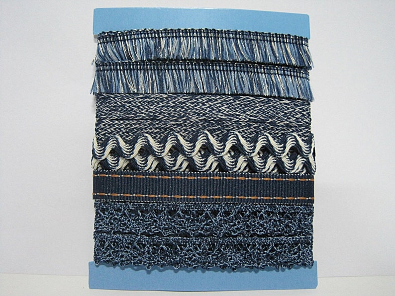 Denim Trim Set 2 Trim Set Blue Trim Denim Ribbon Assorted - Etsy