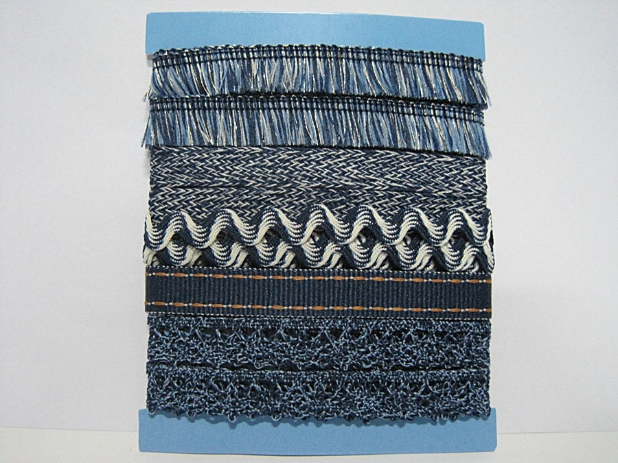 Denim Trim Set 2 Trim Set Blue Trim Denim Ribbon Assorted - Etsy