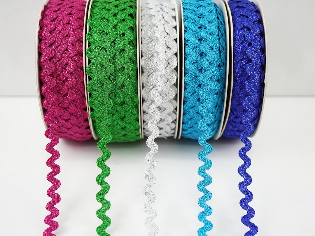 5 Yards 3/8" Metallic Rick Rack, Glitter Rick Rack, Rick Rack Trim ...