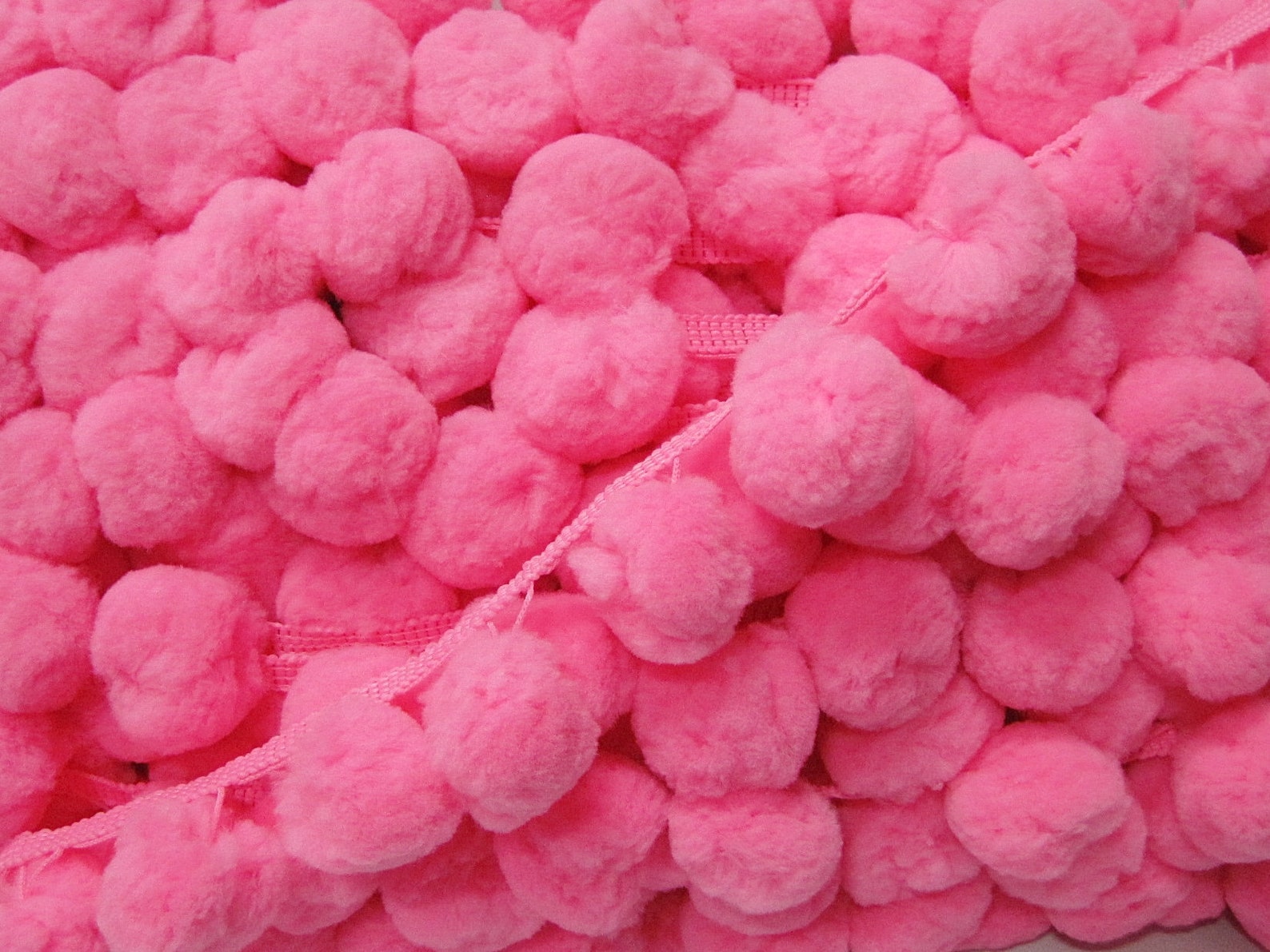 5 Yards 3.5 Cm Jumbo Pom Pom Trim Bright Pink Pom Pom Trim - Etsy