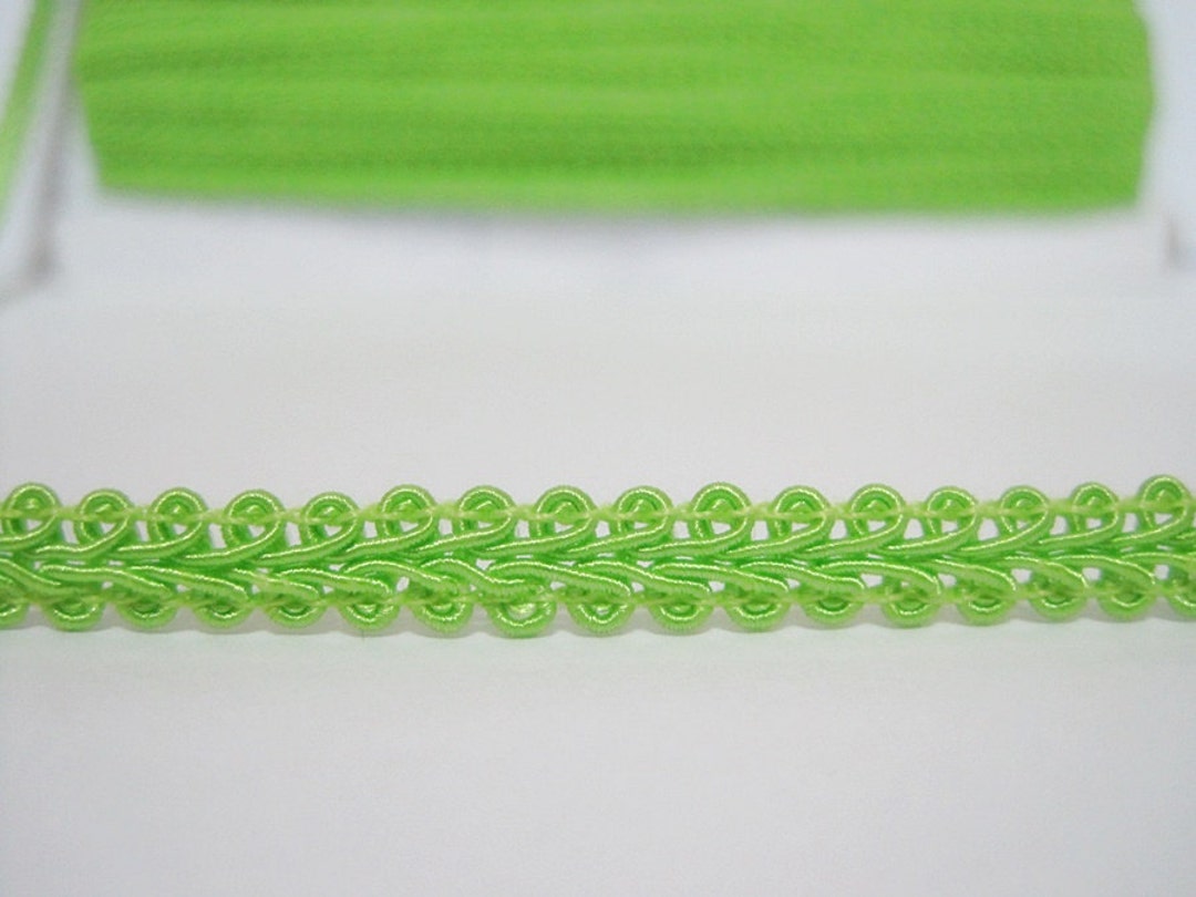 5 Yards 3/16" Lime Green Gimp Braided Trim, Gimp Braid, Braided Cord ...