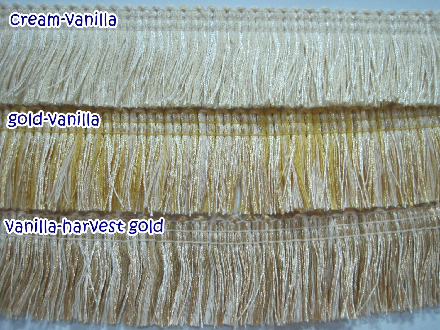 5 Yards Cream-vanilla Brush Fringe Trim, Tassel Trim, Fringe, Tassel ...