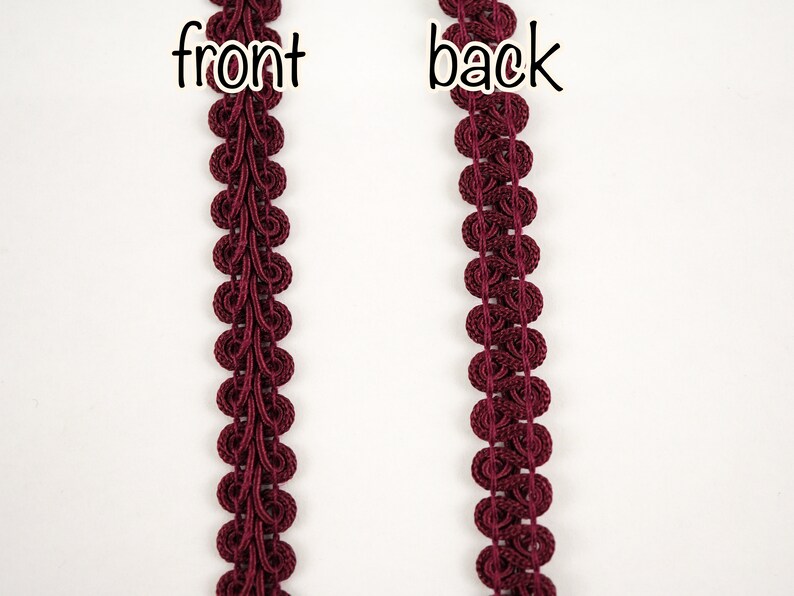 5 Yards 3/8" Burgundy (dark Red) Gimp Braided Trim, Gimp Braid, Braided ...