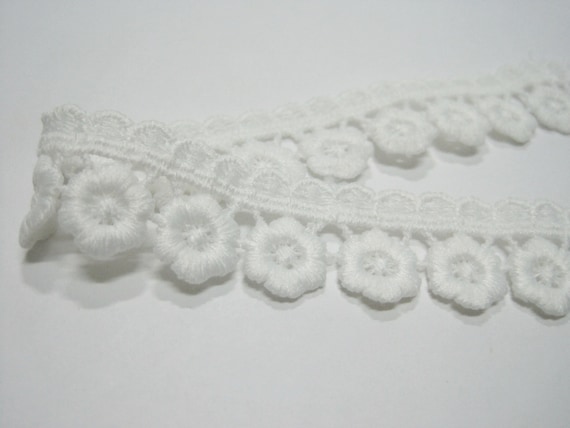 5 Yards White Flower Lace Crochet Lace Trim Ivory Lace Trim - Etsy
