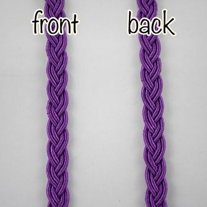 5 Yards 1/4" Purple Braided Cord, Purple Cord, Flat Braided Cord, Flat ...
