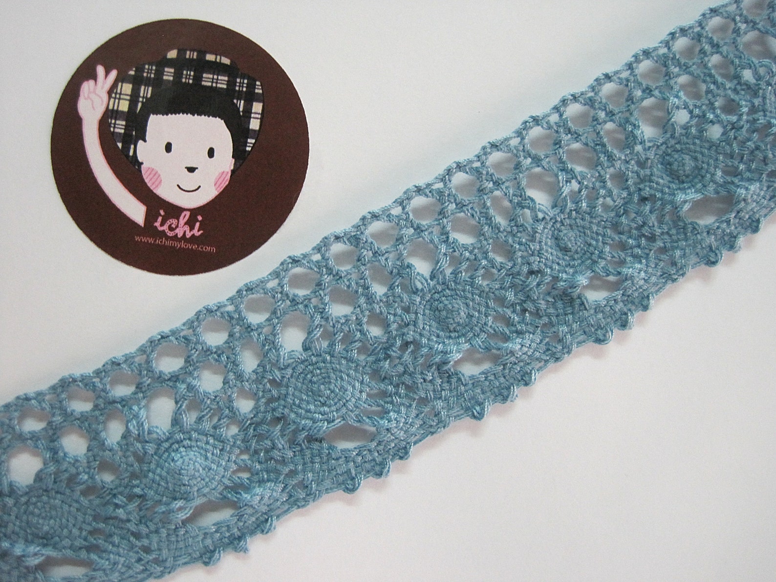 5 Yards Sky Blue Wide Cotton Lace Trim Crochet Lace Trim | Etsy