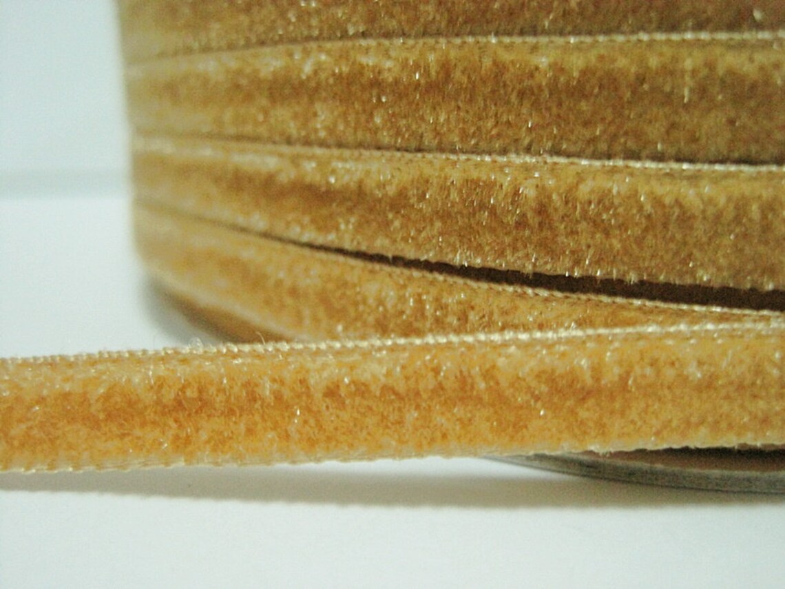 5 Yards 1/4 Harvest Gold Velvet Ribbon Gold Ribbon | Etsy