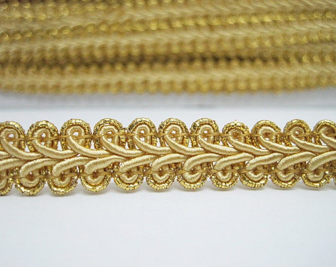 5 Yards White Gold Metallic Ruffle Elastic Trim, Ruffle Trim, Elastic ...